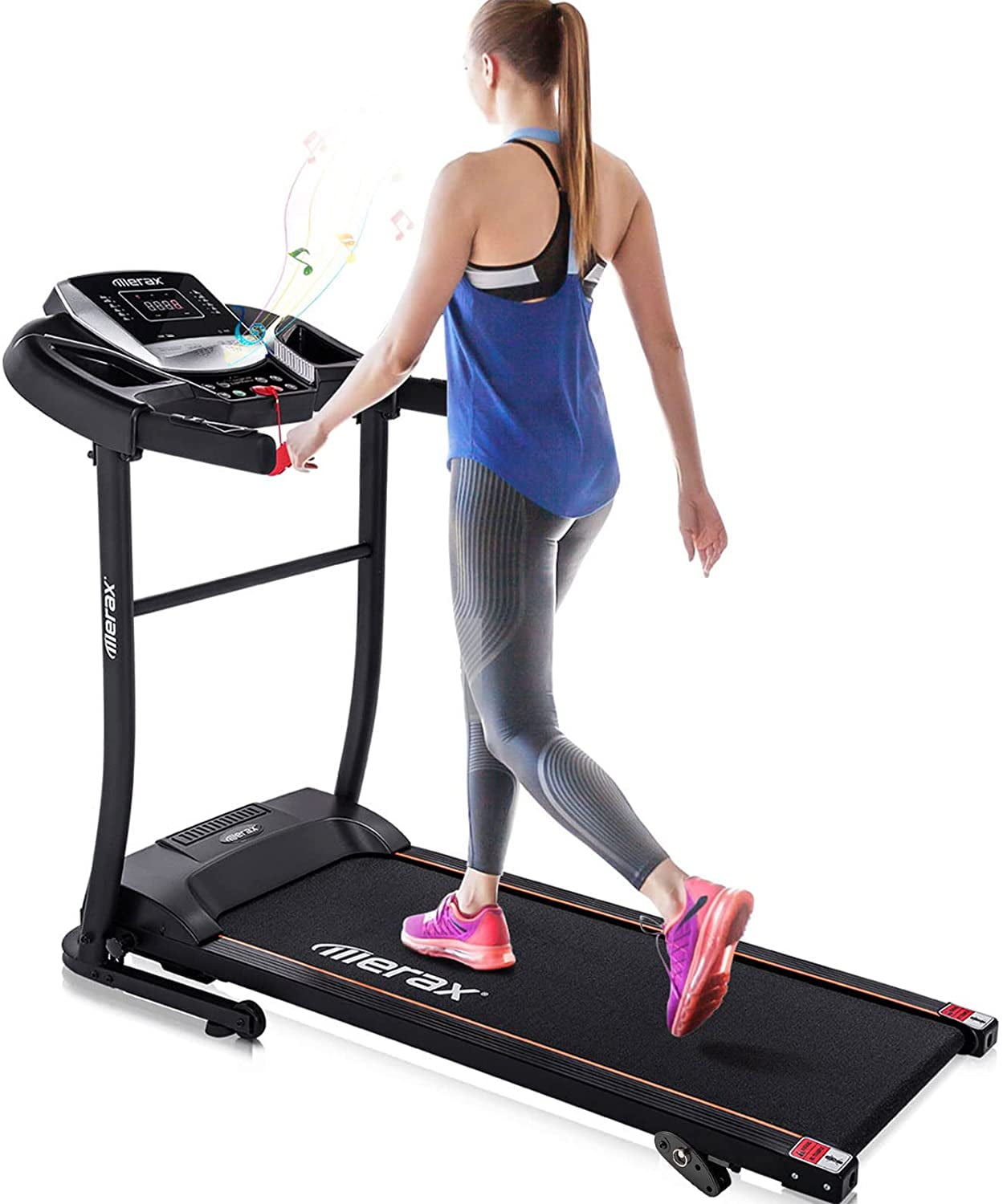 Electric Foldable Treadmill with Transportation Wheels, 15.7'' Wide ...