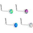 Body Candy Steel Multi 3mm Synthetic Opal Press Fit L Shaped Nose Ring ...