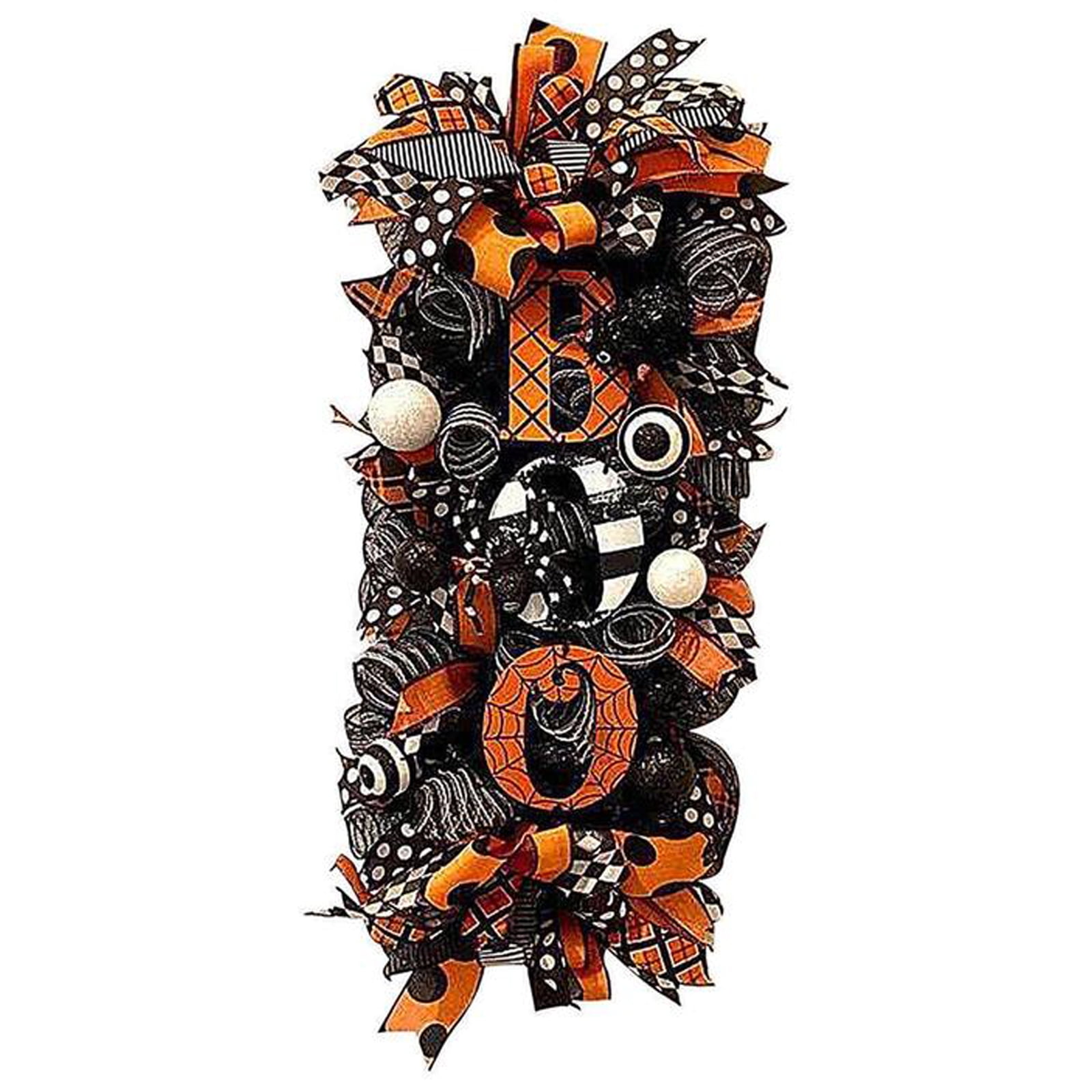 Doolland 2022 Halloween Decoration Wreath, Pumpkin Boo Wreath for Front ...