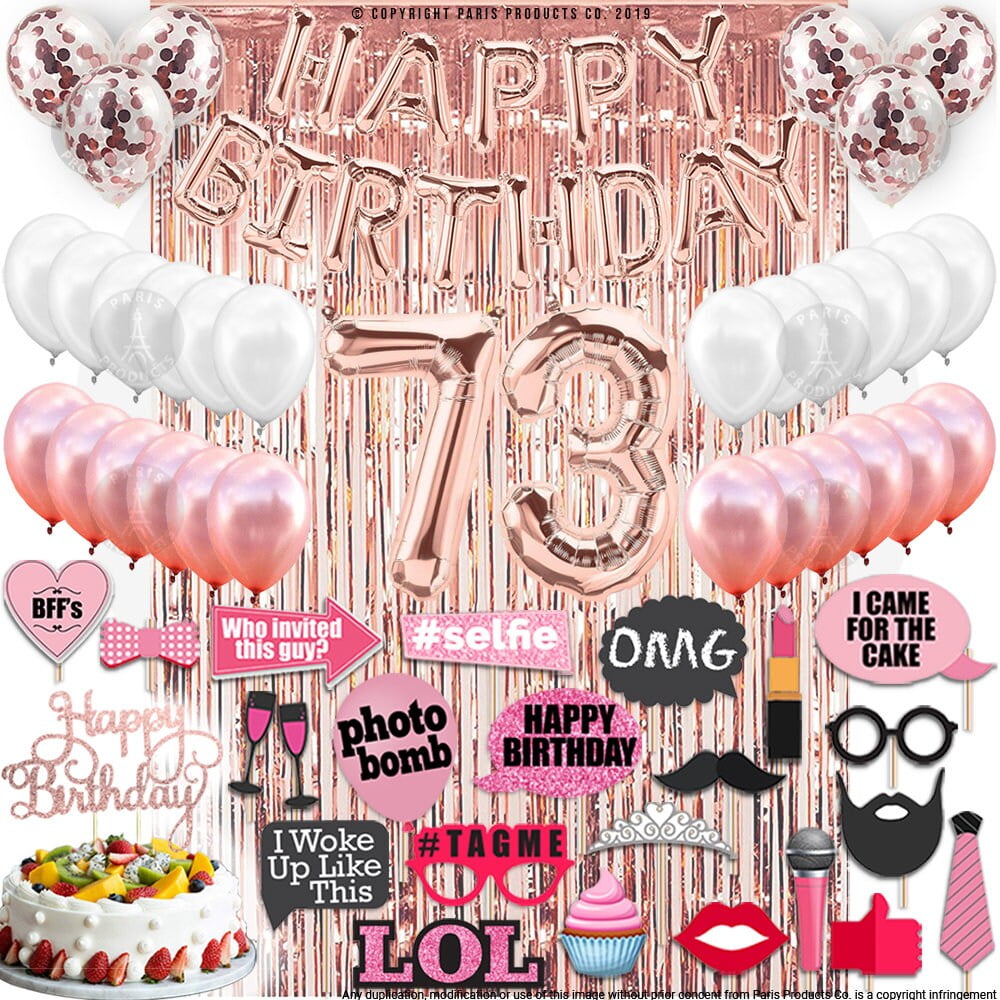 73rd Birthday Decoration Rose Gold, 73 Party Supplies Decoration, 73rd ...