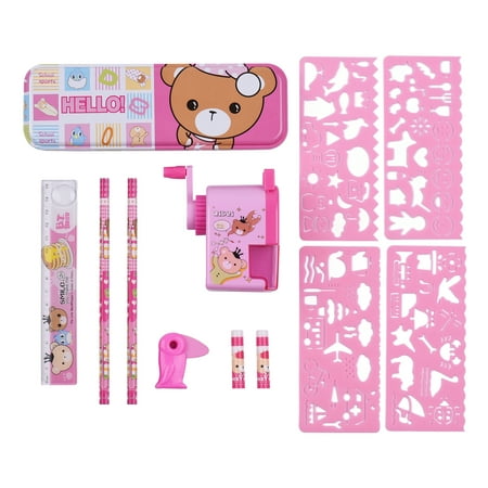 All-in-One School Stationery Set Pencil Eraser Pencil Case Sharpener ...