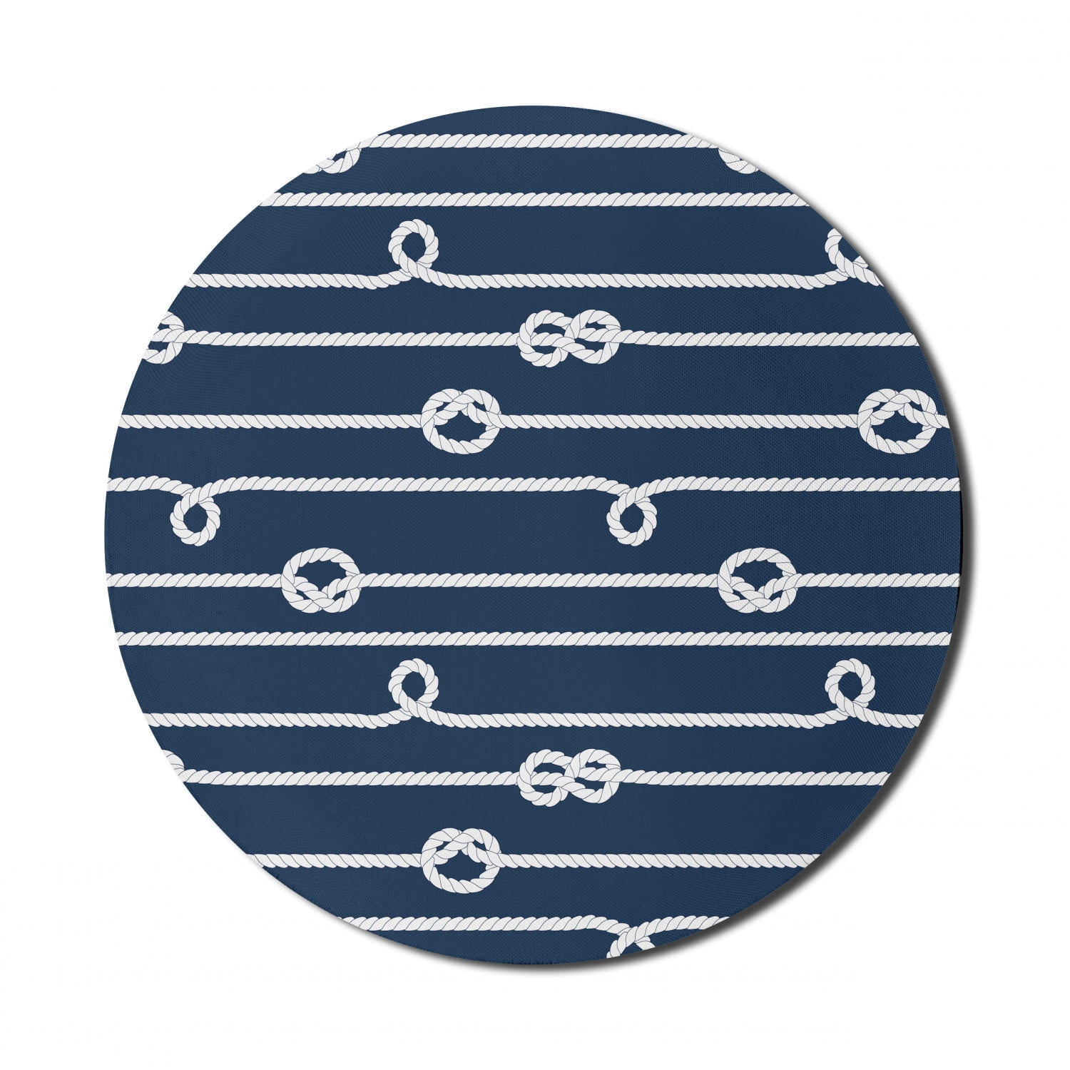 Navy Blue Mouse Pad for Computers, Horizontal Marine Knots Ropes Undone ...