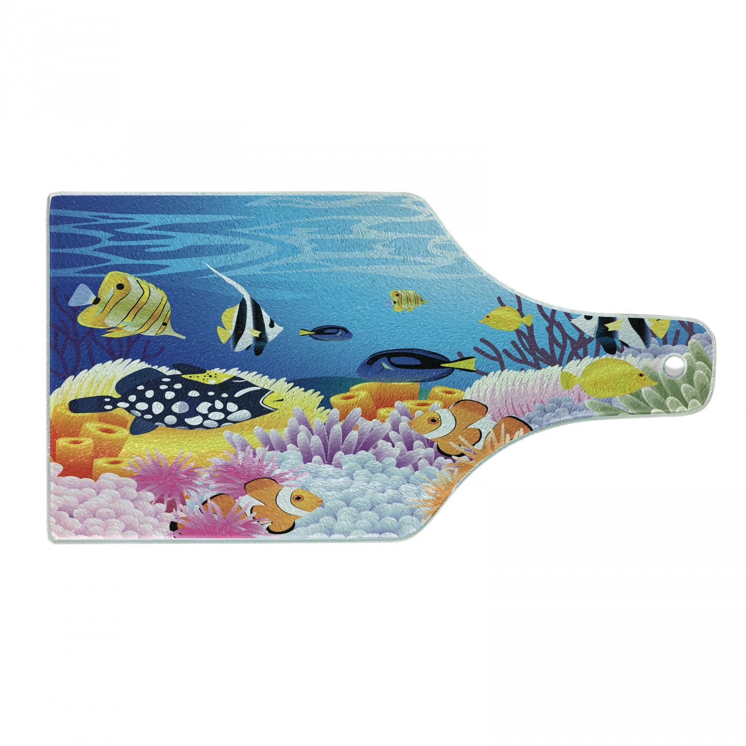 Fish Cutting Board, Water Life Different Kind of Fishes Coral Reefs and ...