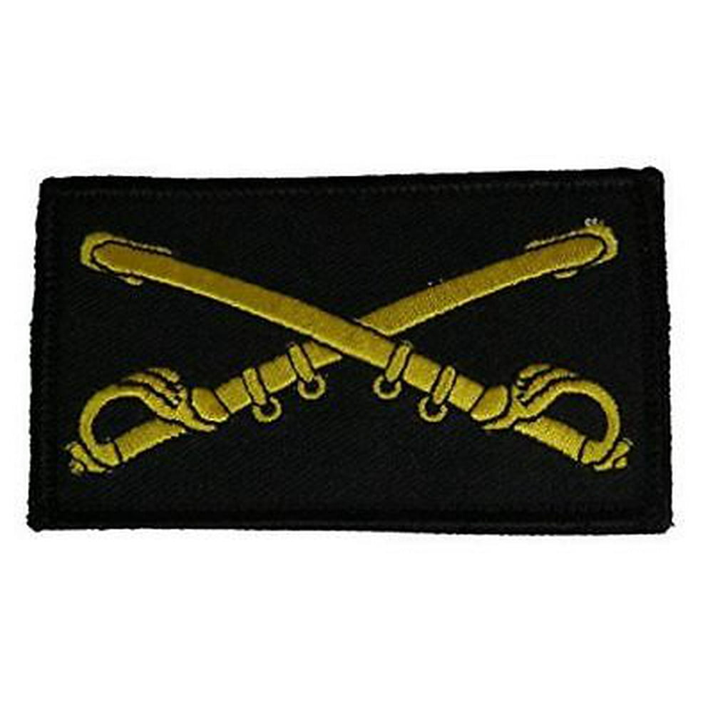 US ARMY CAVALRY BRANCH CROSSED SABERS 2 PIECE PATCH W/ HOOK AND LOOP ...