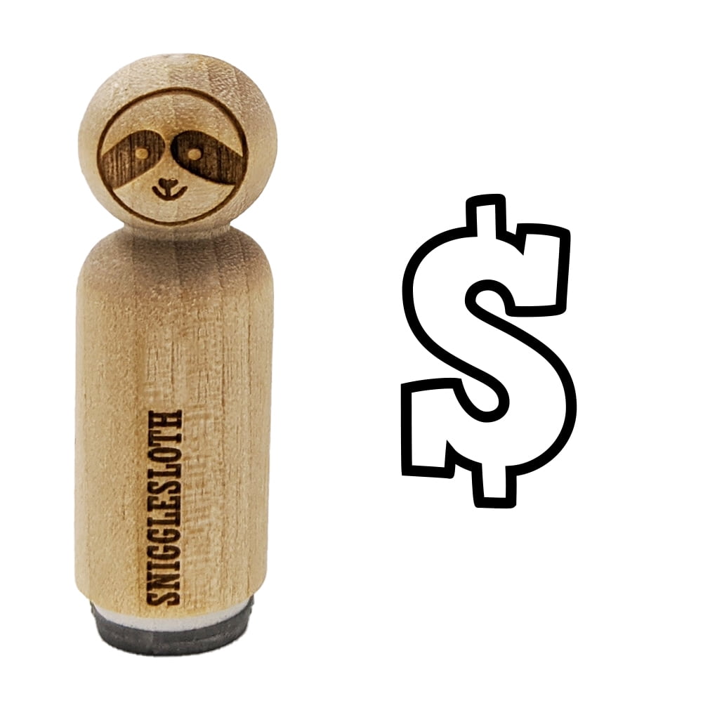 Dollar Sign Money Symbol Outline Rubber Stamp for Scrapbooking Crafting ...