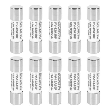 10 Pcs 1000 VDC Fuse Solar PV Explosion-proof Fuse Silver - 12A ...