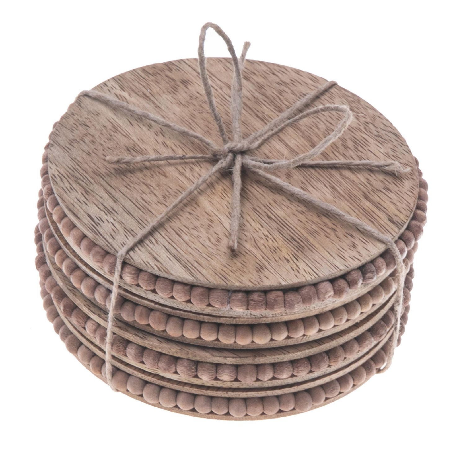 Click here for Ih Casadécor Set Of 4 Natural Beaded Round Coaster... prices