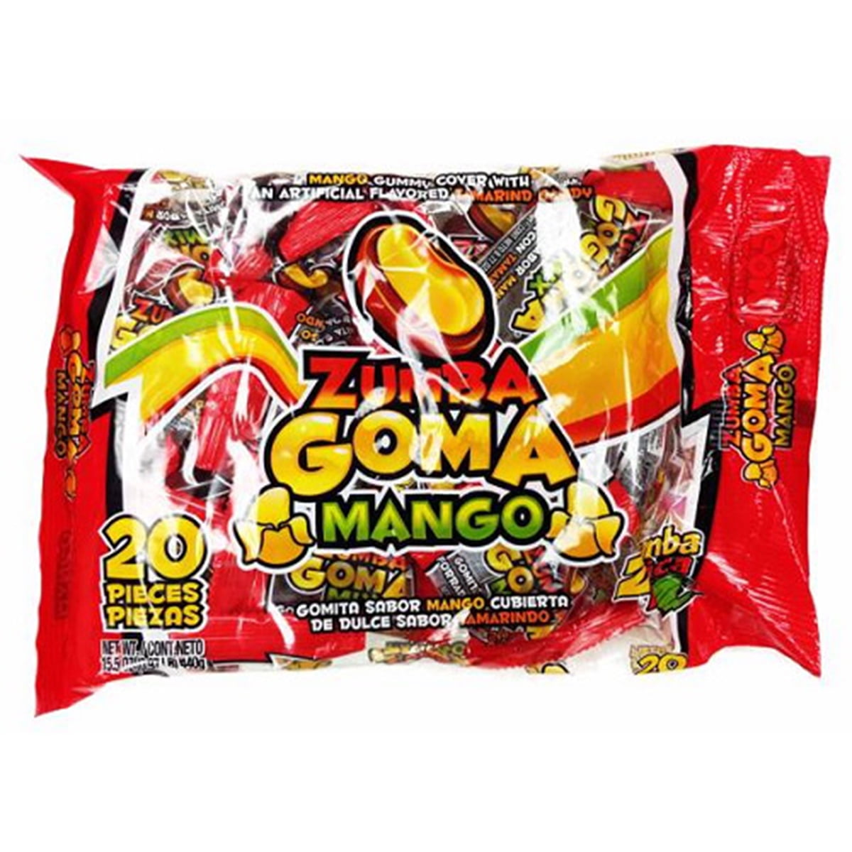 ZUMBA PICA ZUMBA GOMA MANGO Bag ( 20 in a Pack ) - Walmart.com