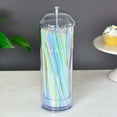 Youngever Straw Dispenser, Plastic Straw Holder with Lid, Drinking ...