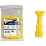 Kable Kontrol Zip Ties - 4" Long - 100 Pc Pk - Yellow color - Nylon ...