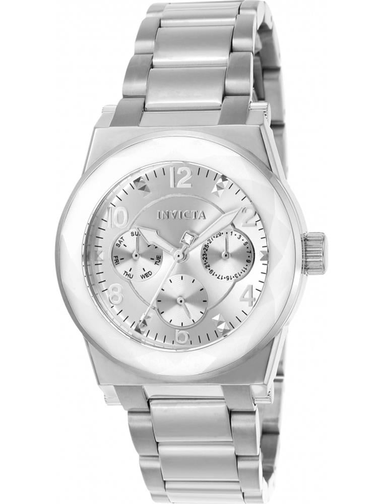 Invicta - Invicta Women's Angel White Steel Bracelet & Case Flame ...