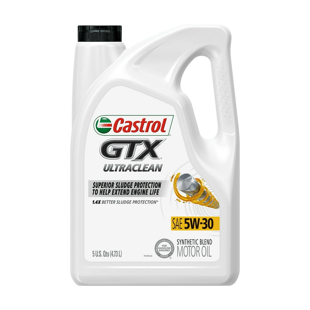 Castrol GTX Ultraclean 5W-30 Synthetic Blend Motor Oil, 5 Quart ...