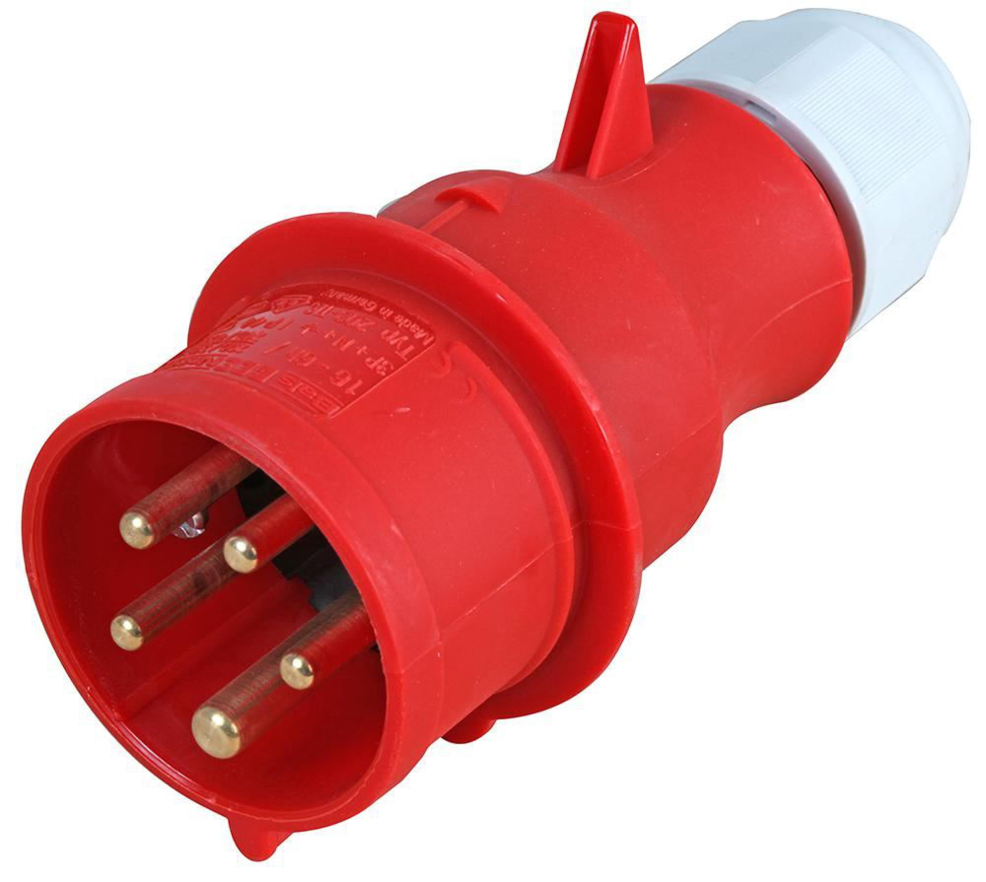 CEENORM - 32A, 415V, Cable Mount Multi-Grip CEE Plug, 3P+N+E, Red, IP44 ...
