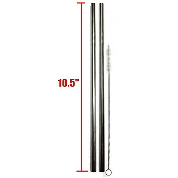 EXTRA LONG Stainless Steel Drinking Straws 10.5" Length 2 Qty - Wide ...