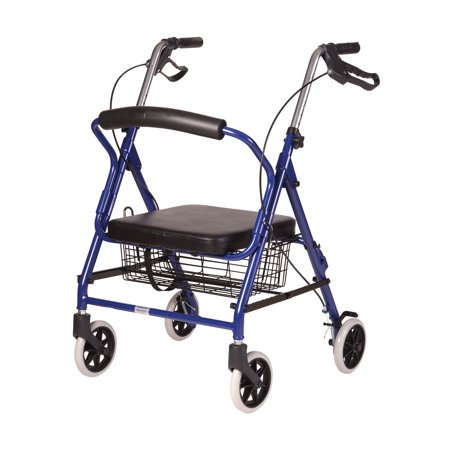DMI Ultra Lightweight Folding Aluminum Hemi Rollator with Padded Seat ...