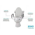 NOVA Medical Products Toilet Seat Riser with Arms, Elongated, White, 3. ...