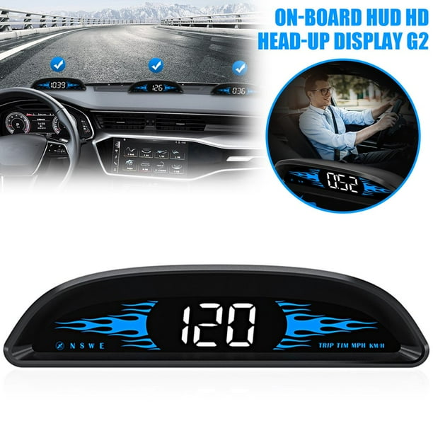 AMERTEER G2 Car HUD with Overspeed/Fatigue Driving Warning Alarm and ...