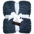 Mainstays Faux Shearling Blanket, Indigo, King 102"X90", for Adult ...