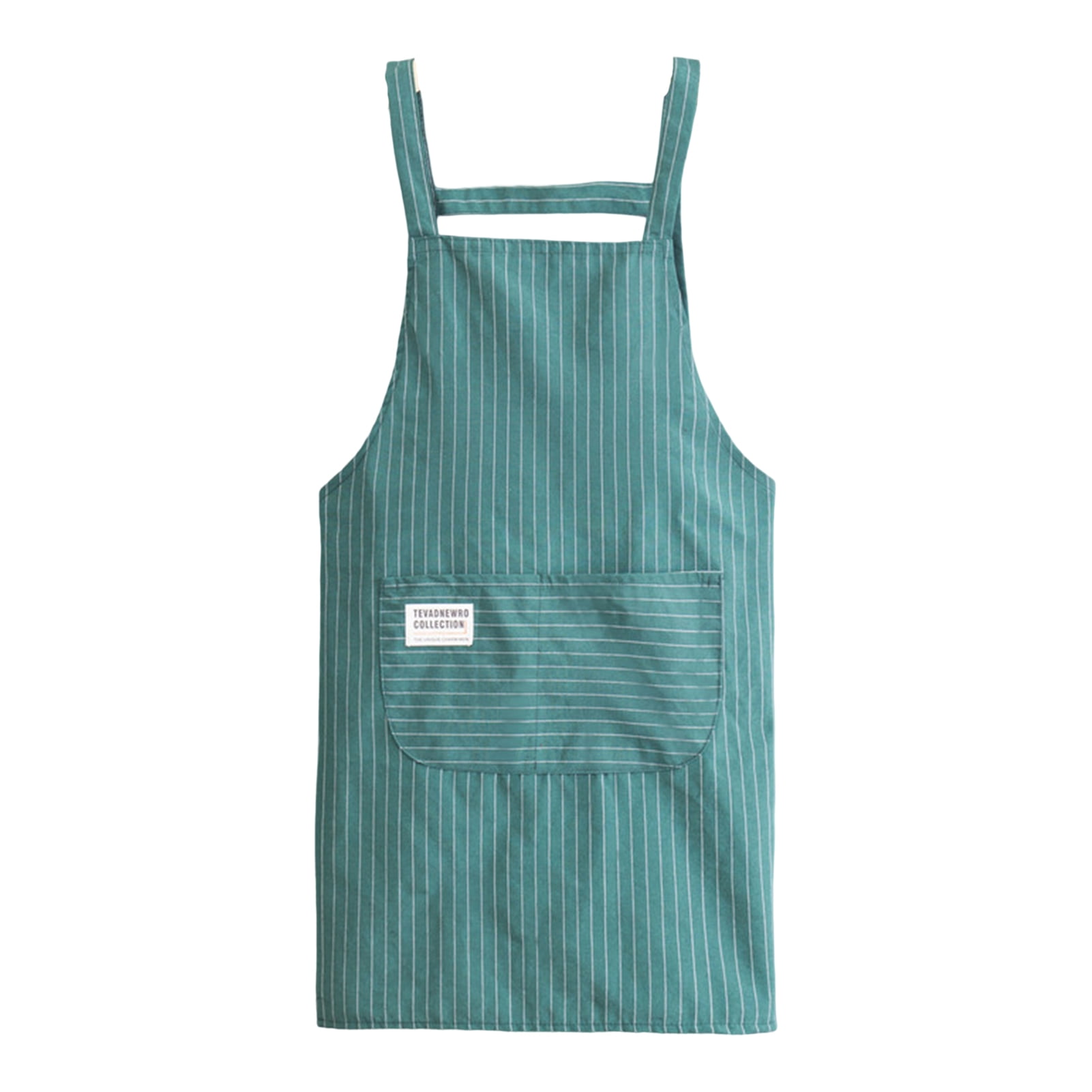Hadanceo Cooking Apron Stripe Printing Front Pocket Sleeveless Kitchen ...