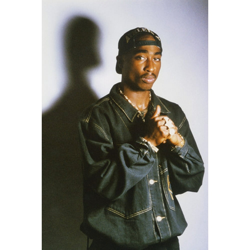 Tupac Shakur iconic image in jean denim jacket 24x36 Poster - Walmart ...
