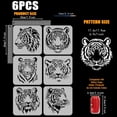 6Pcs 6 Styles PET Hollow Out Drawing Painting Stencils for DIY ...