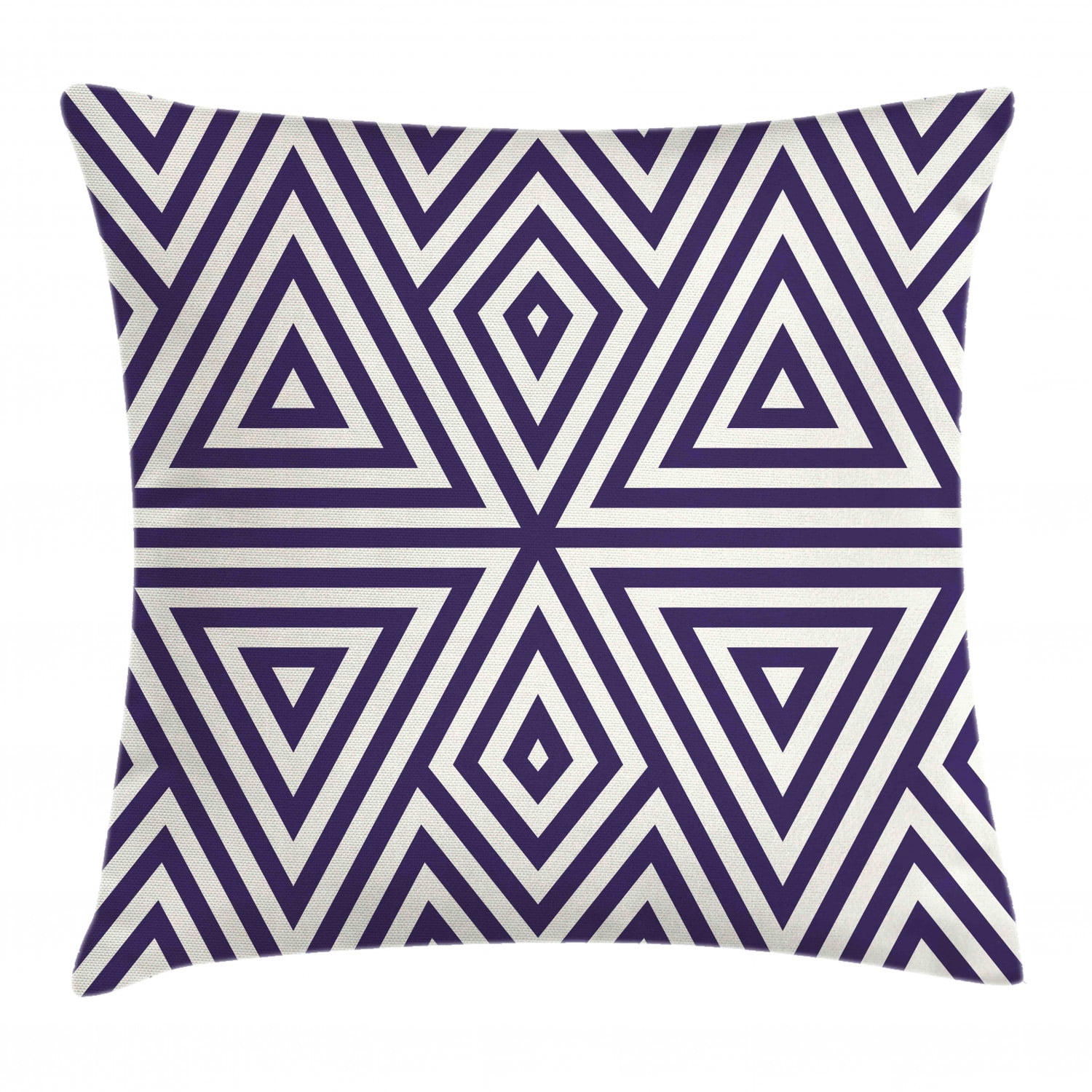 Navy Throw Pillow Cushion Cover, Modern Symmetric Triangles Geometric ...
