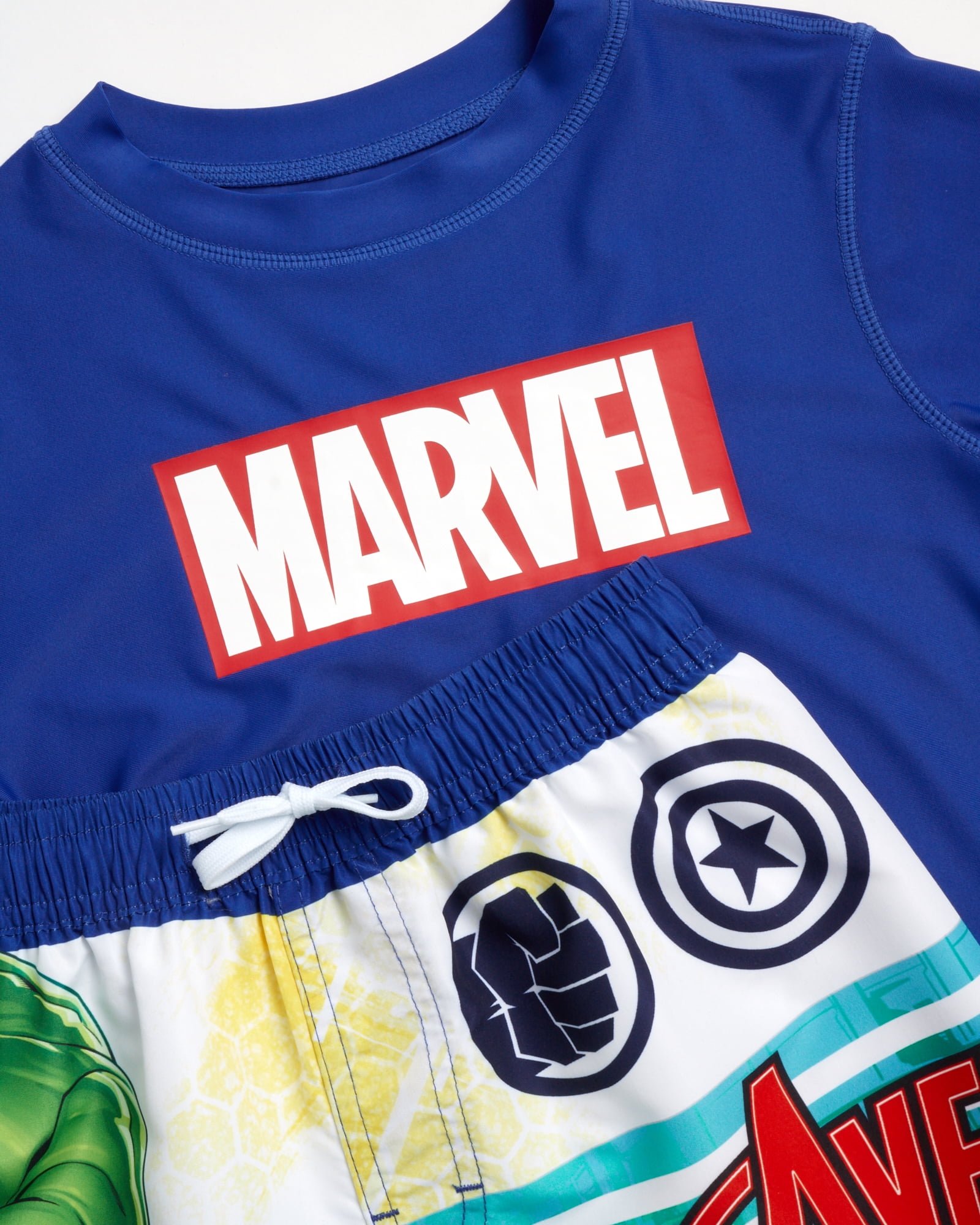 Marvel Boys’ Avengers Rash Guard Set – Captain America, Iron Man Swim ...