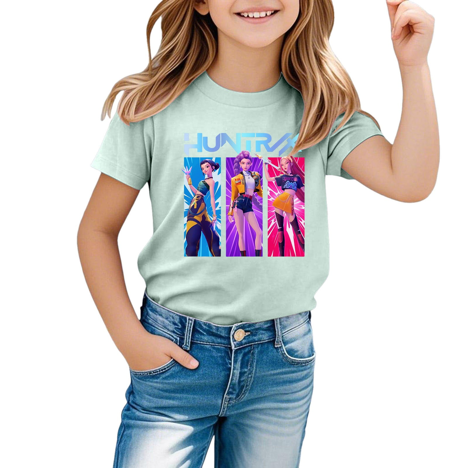 Click here for Cjiawei Girls Basic Summer Cute T-Shirts K-Pop Gra... prices