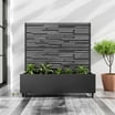 47"x47" Metal Black Rectangle Pots and Planter Raised Box with Trellis ...