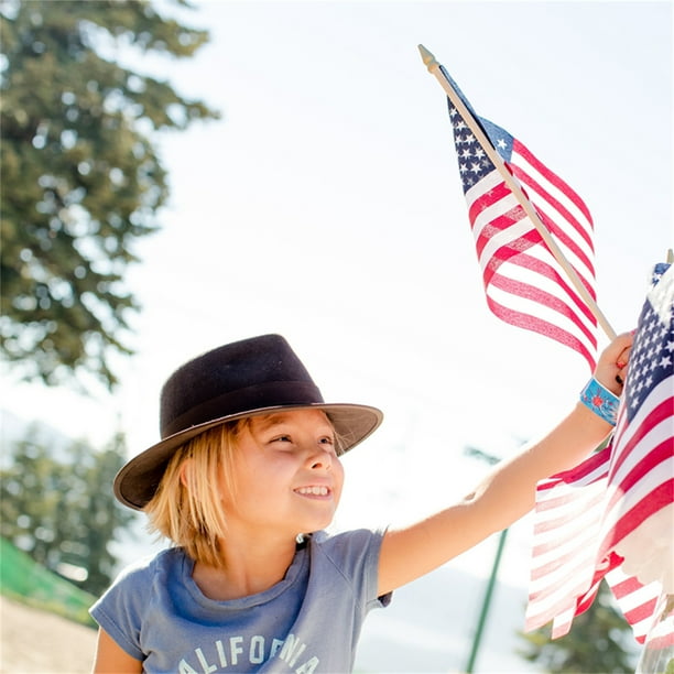 4x6 inch US Small Flag Hand Held Stick Mini American Stick Flag Proudly ...