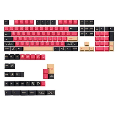 135 Keys Samurai Theme Key Caps Japanese English Pbt Dye Subbed Cherry ...