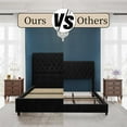 Papajet Queen Size Bed Frame Velvet Upholstered Sleigh Tufted