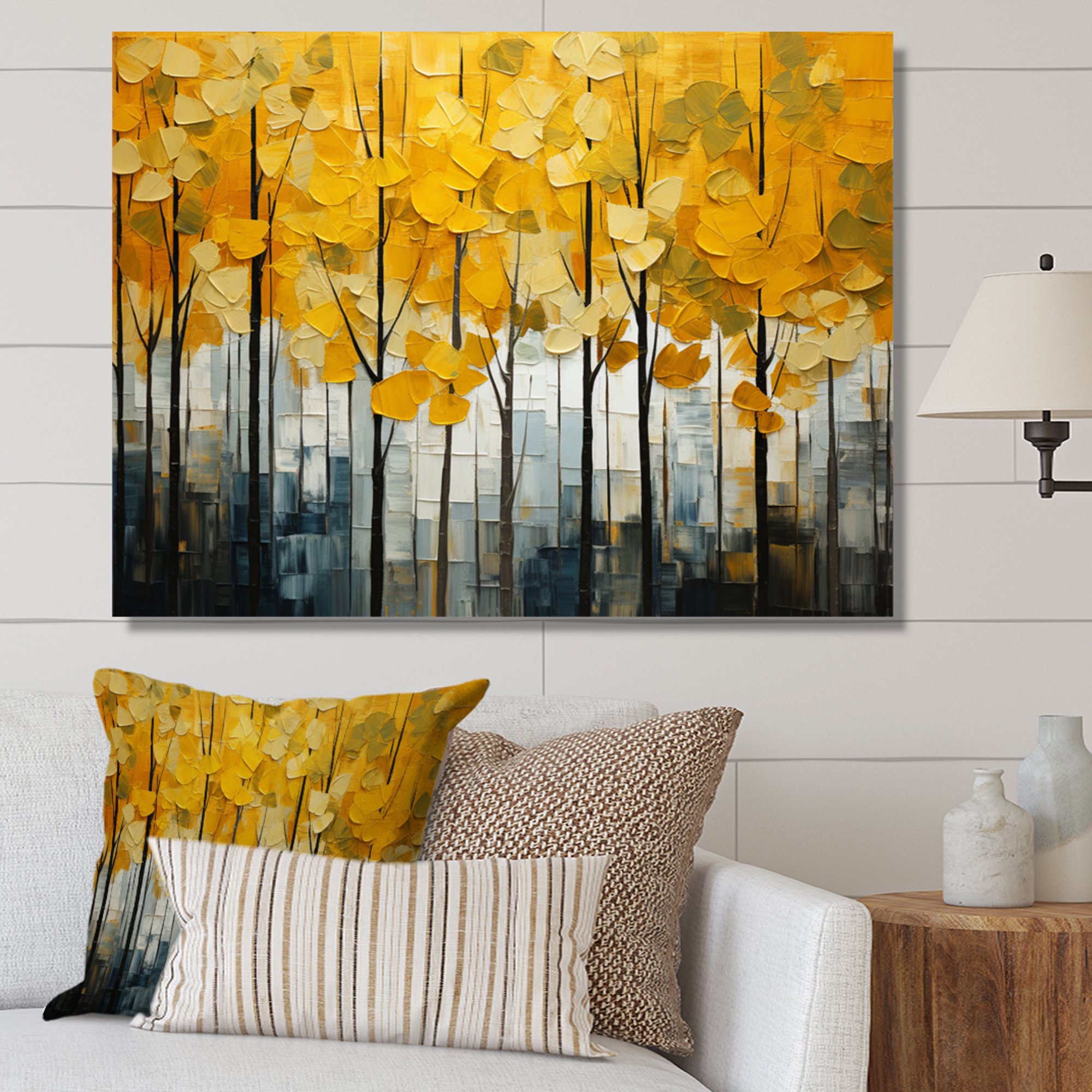 Click here for Designart Yellow Traditional Canvas Wall Art  Fore... prices