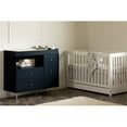 South Shore Changing Table with Drawers and Open Storage Navy Blue ...