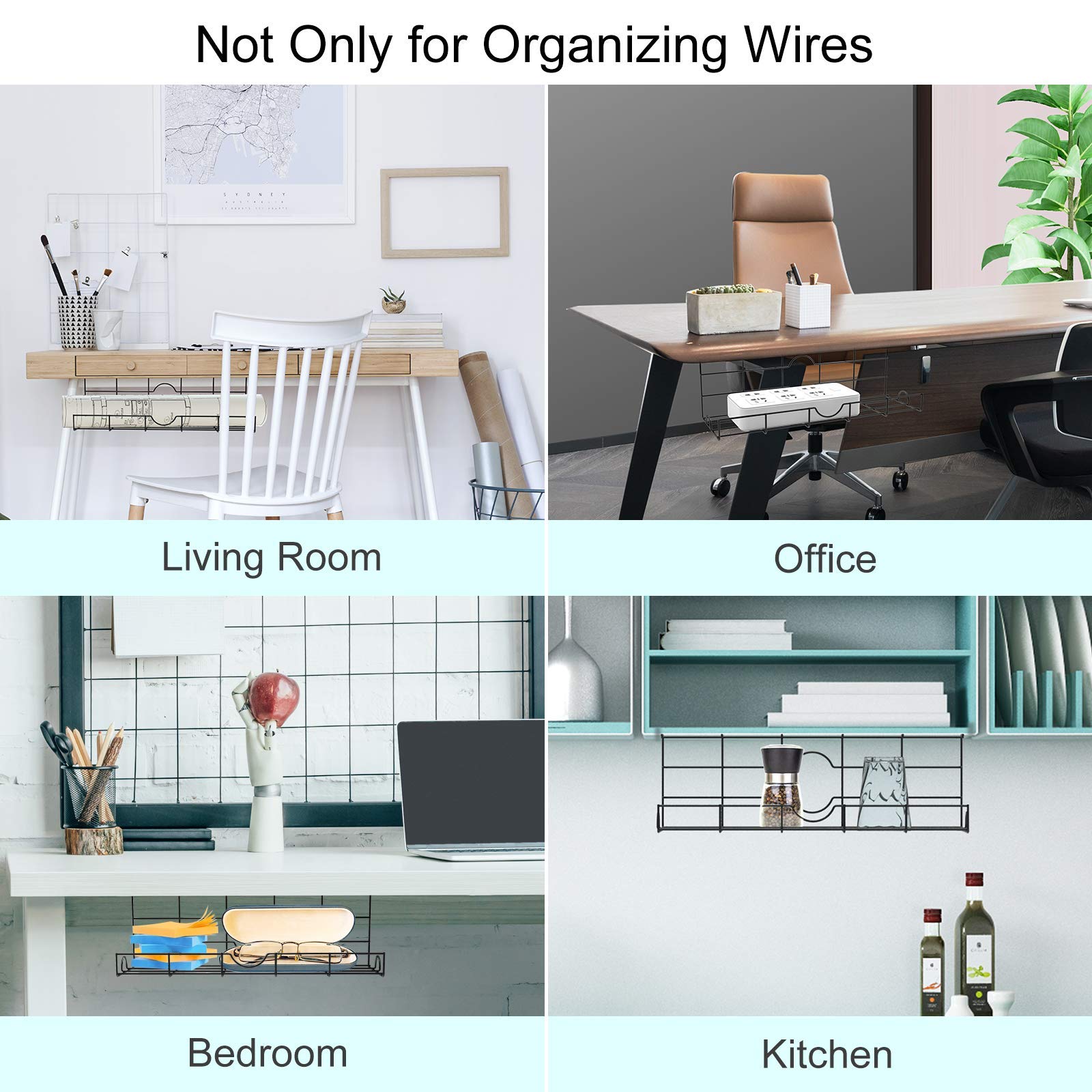 Buy 2 Pack Cable Management Tray, Cable Organizer for Wire Management ...