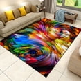 3D Abstract Art Area Rug, Multicolor Pattern Carpet, Washable Non Slip ...