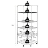 Ktaxon Heavy Duty Wire Steel 6-Tier Corner Shelf Garage Storage ...