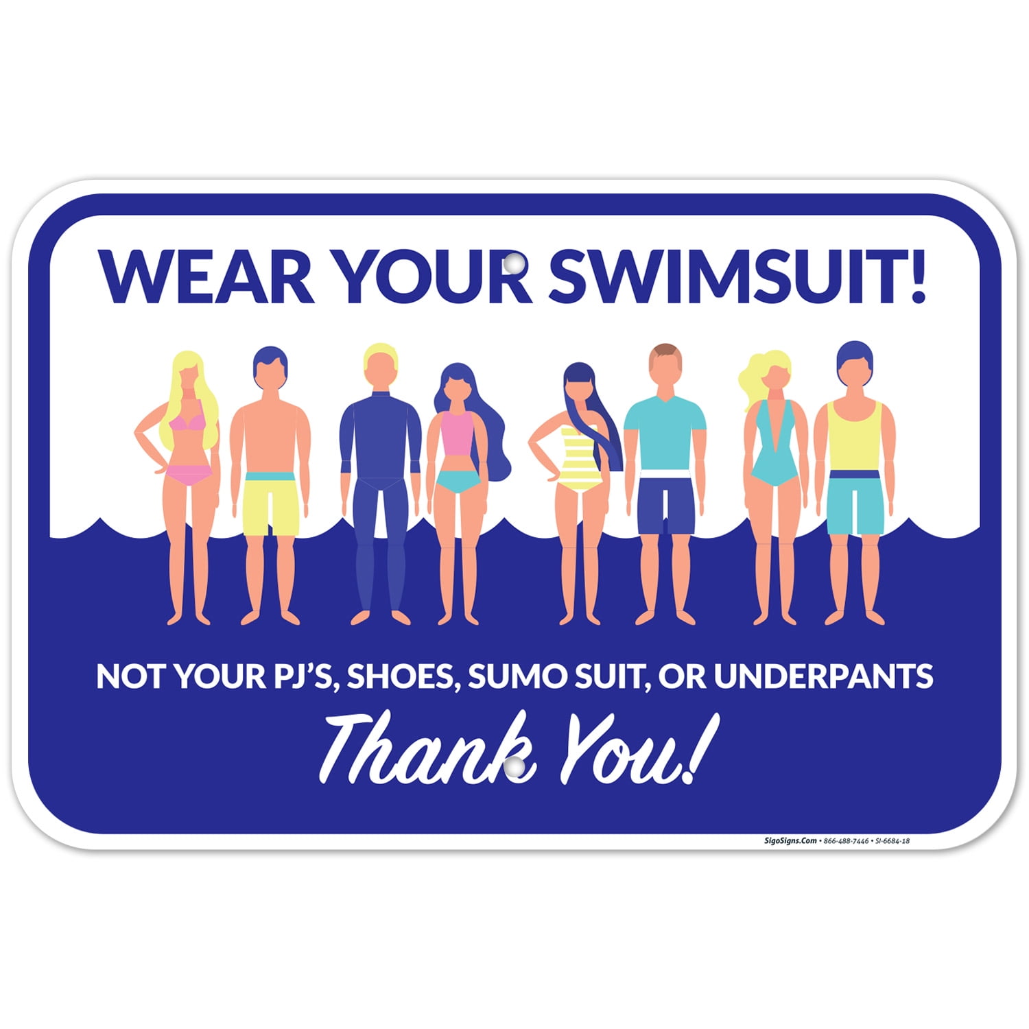 Wear Your Swimsuit Sign, Pool Sign, - Walmart.com
