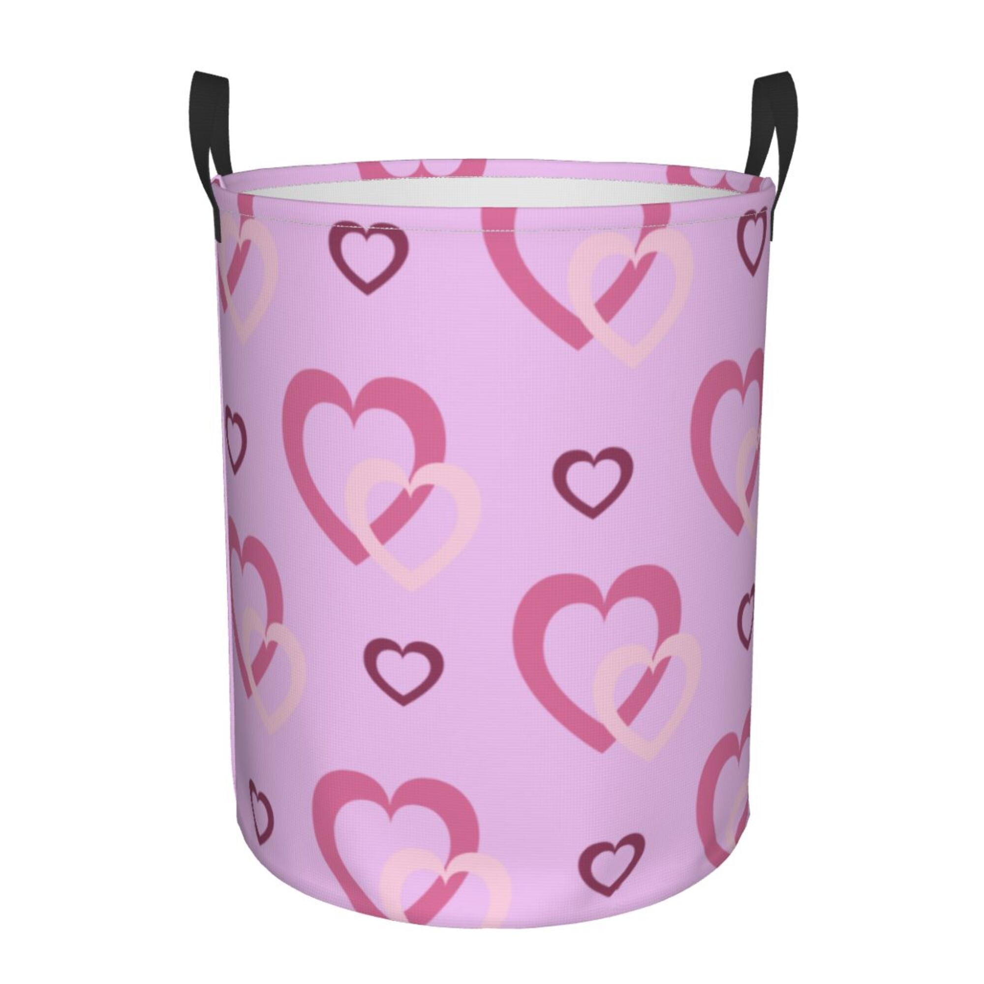 LNWH Laundry Basket, Pink Love Design Pattern Foldable Laundry Hamper ...