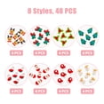 48Pcs 8 Styles Christmas Theme Opaque Resin Cabochons Reindeer ...