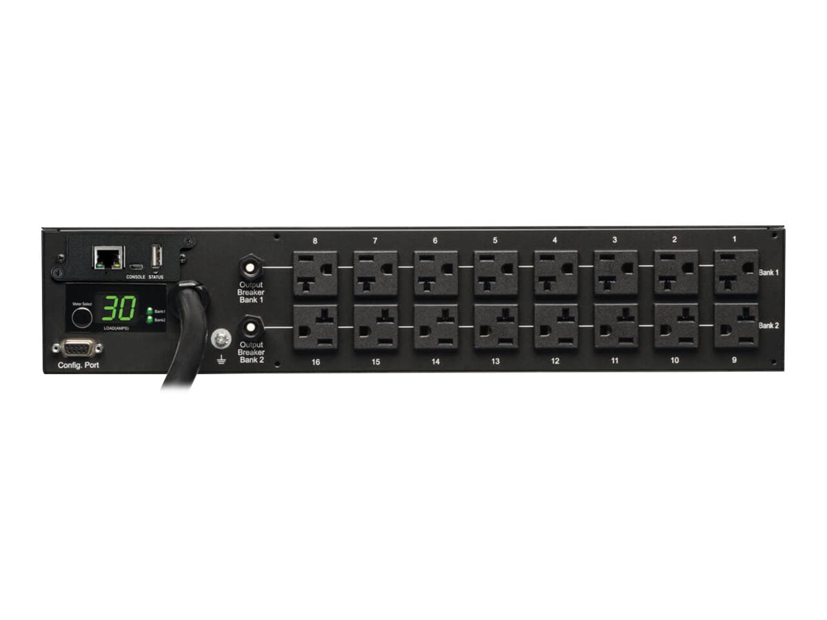 Tripp Lite PDU Monitored 120V 30A 5-15/20R 16 Outlet L5-30P Horizontal ...
