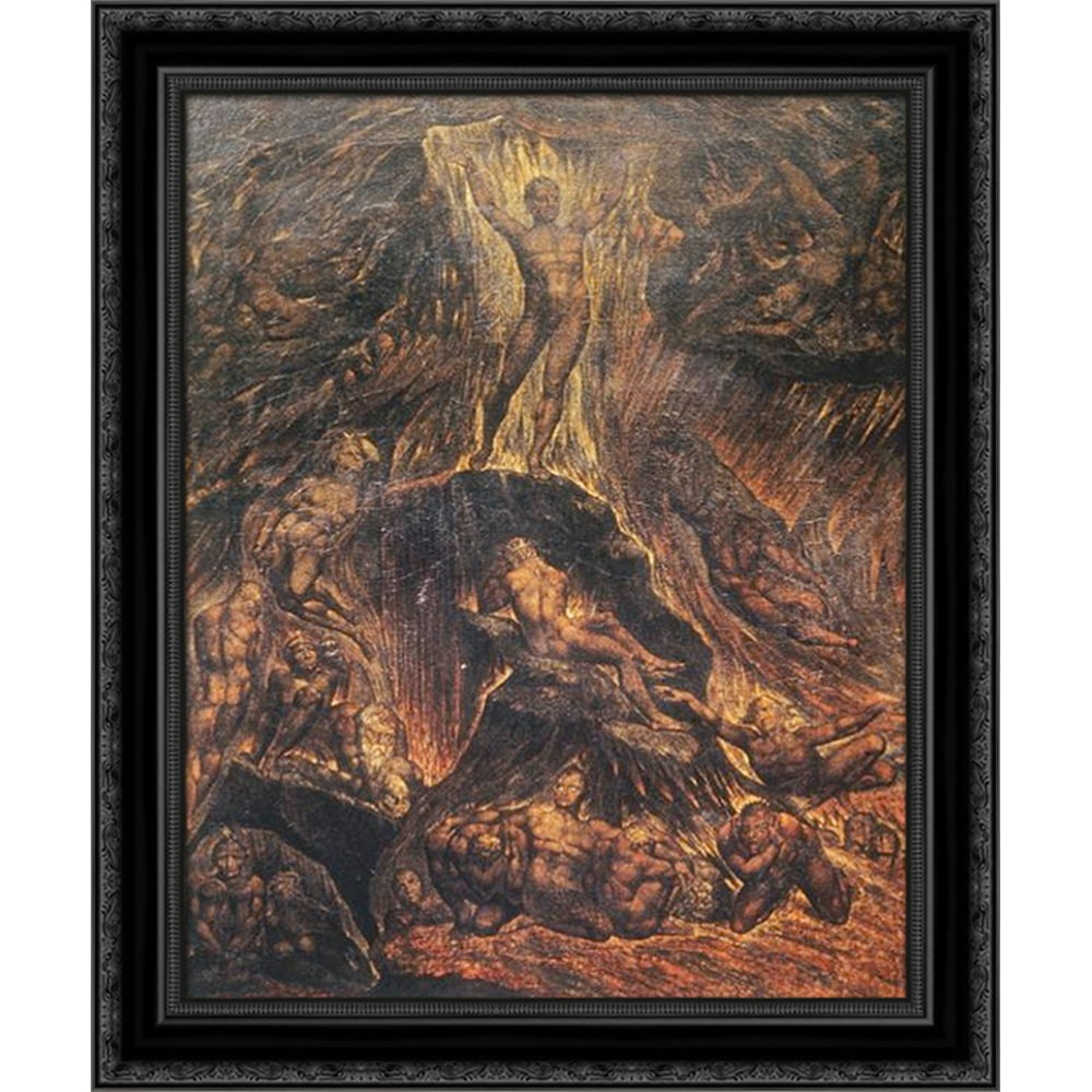 Satan Calling Up his Legions 20x24 Black Ornate Wood Framed Canvas Art ...