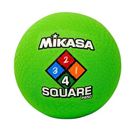 Mikasa 4-Square Rubber Playground Ball, 8-1/2 Inches, Neon Green ...