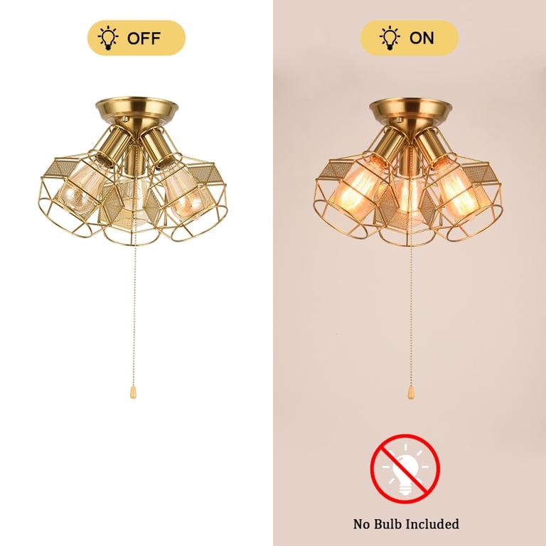 Led Ceiling Round Flush Mount Easy Light With Pull Chain | Shelly Lighting