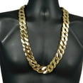 Hip Hop Chain 25MM Wide Yellow Gold Finish Flat Huge Cuban Link ...