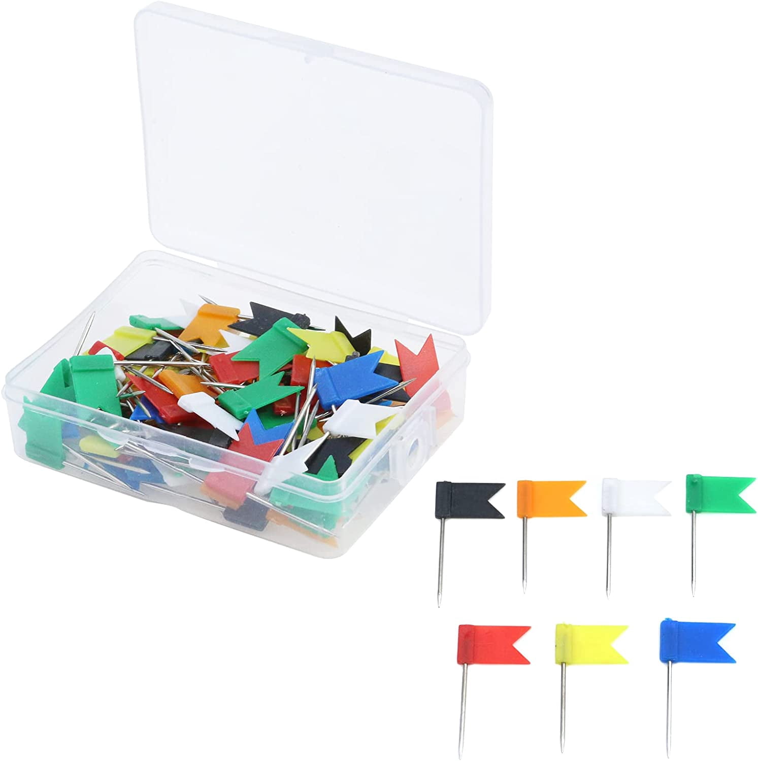Flag Map Push Pins Push Pin Colorful Thumb Tacks Pack of 100 - Walmart.com