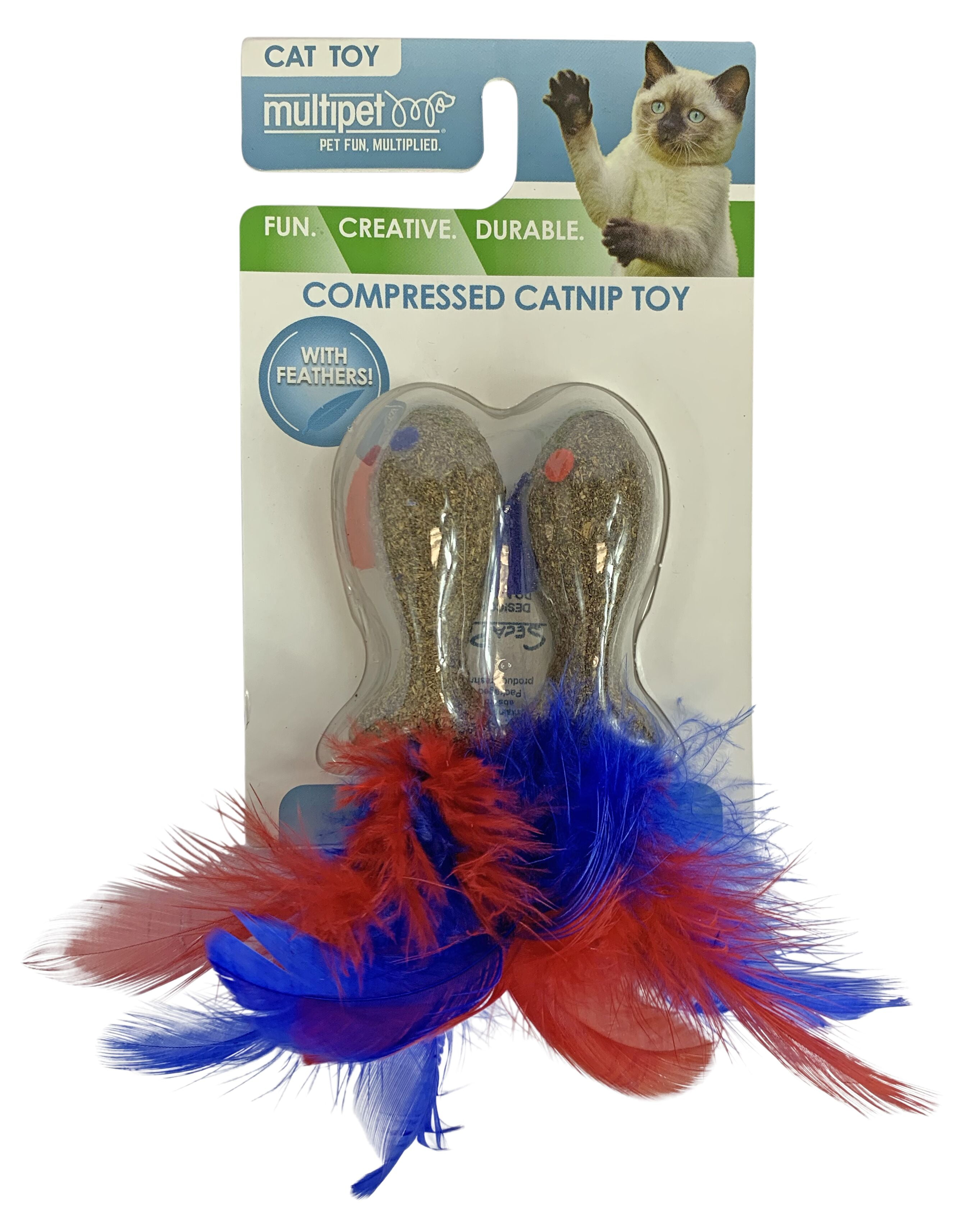 Multipet Compressed Catnip Mice, 2 Pack, Blue and Red - Walmart.com