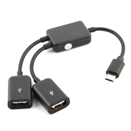 Micro USB Host Cable Male to Dual USB Female OTg Hub 19cm Long for ...