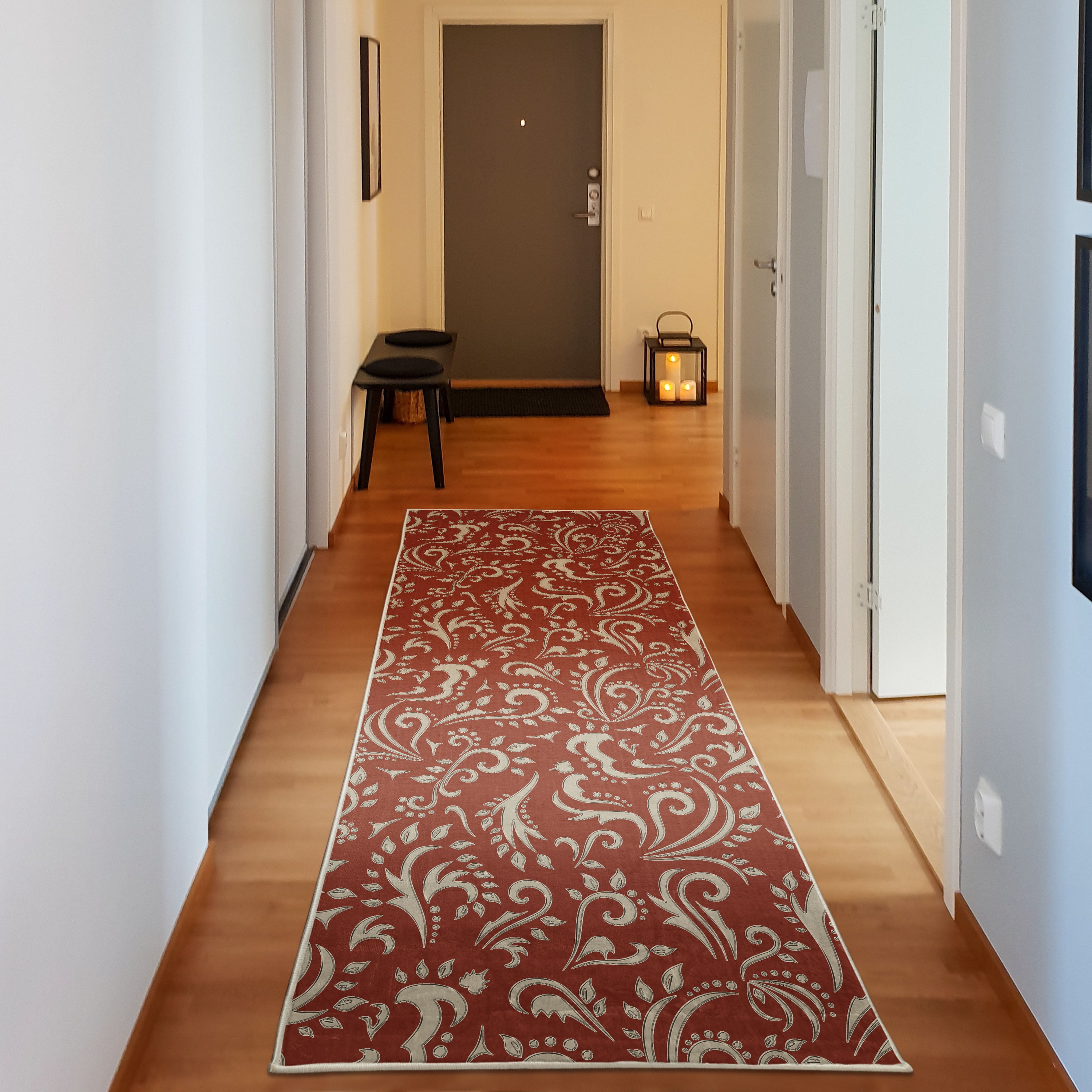 Vintage Decorative Rug, Monochrome Style Classic Victorian Inspired ...