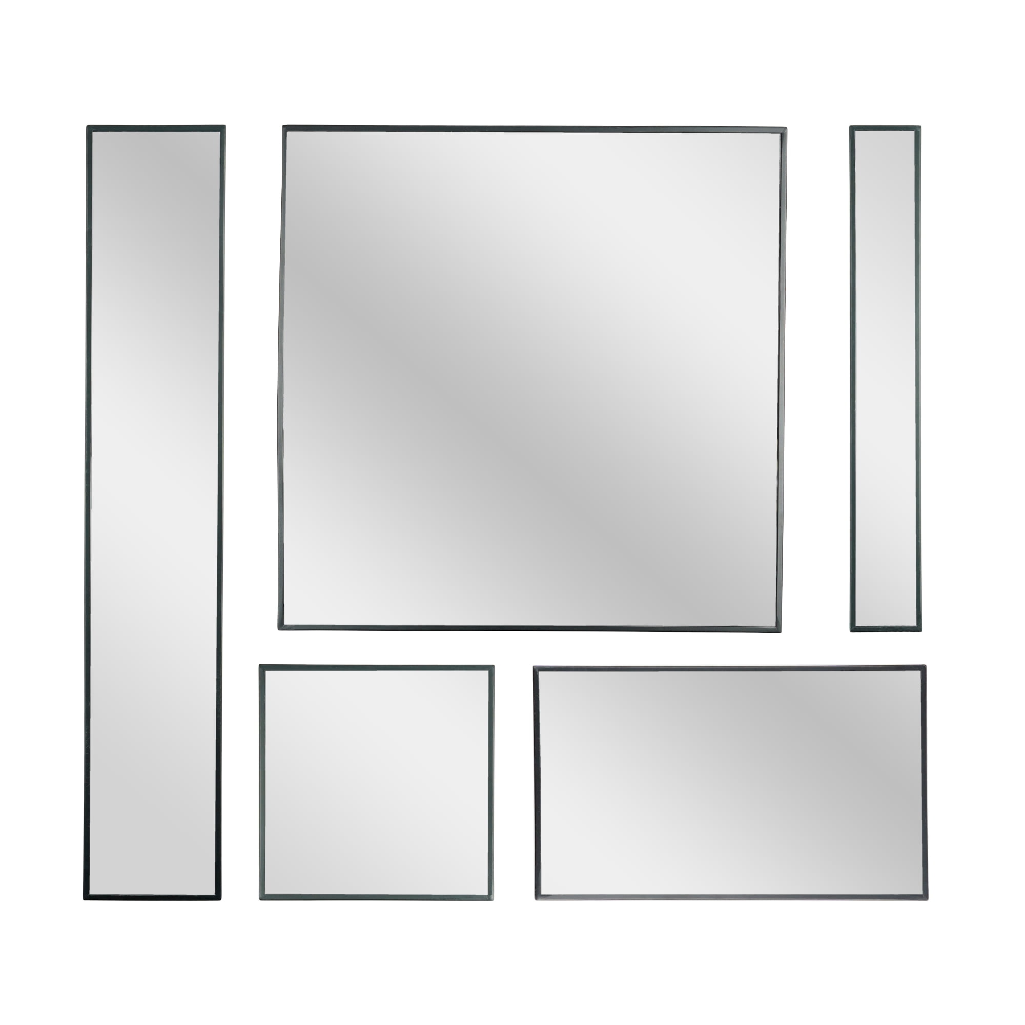 Black Metal Framed 5 Piece Accent Mirror Variety Set - Walmart.com
